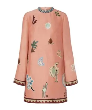 ALEMAIS X Lrnce Laurence Linen And Silk Minidress - Pink
