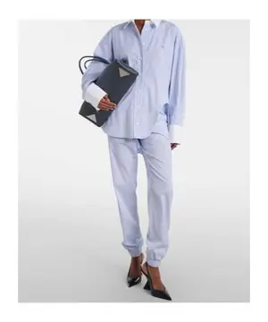 Attico Striped Asymmetric Cotton Shirt