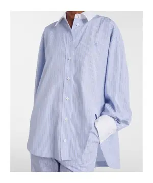 Attico Striped Asymmetric Cotton Shirt