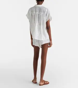 Farm Rio Embroidered Cotton Shorts