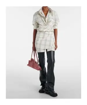 Attico Checked Cotton Minidress