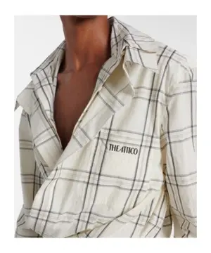 Attico Checked Cotton Minidress