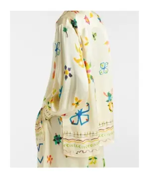 ALEMAIS Sidi Floral Silk Shirt - Nude