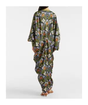 ALEMAIS Cece Floral Silk Kaftan