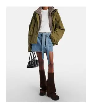 Attico Belted Denim Miniskirt