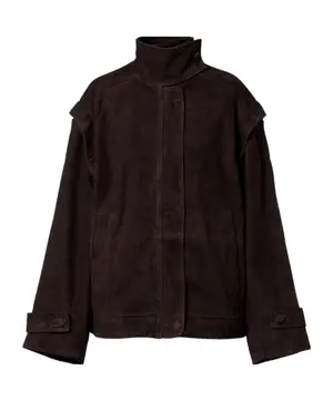 ROTATE BY BIRGER CHRISTENSEN Kamala Oversized Suede Jacket - Black