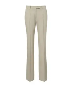Attico Low-rise Wool Straight Pants - Nude