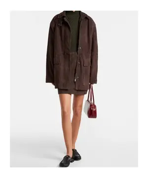 ROTATE BY BIRGER CHRISTENSEN High Collar Long Sleeve Leather Jacket