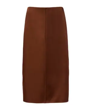 Dorothee Schumacher Shiny Statement High-rise Duchesse Pencil Skirt - Brown