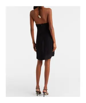 Farm Rio Floral Appliqué Halterneck Minidress