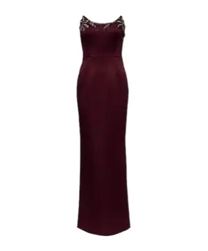 Rebecca Vallance Alora Embellished Corset Gown - Brown