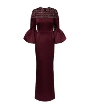 Rebecca Vallance Alora Embellished Satin Gown - Brown