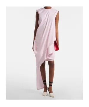 Jacquemus Traversin Asymmetric Cotton Poplin Minidress