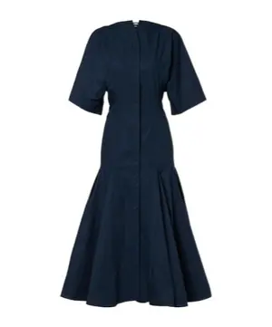 Jacquemus Moisson Cotton Poplin Midi Dress - Black