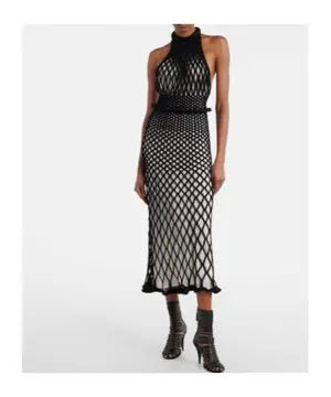 Givenchy Halterneck Open-back Mesh Midi Dress