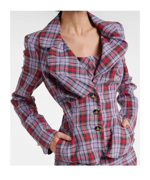 VIVIENNE WESTWOOD Plaid Linen Blazer
