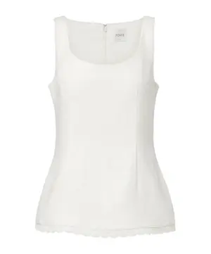 Posse Effi Scalloped Linen Tank Top