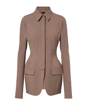 MUGLER Long-sleeved Casual Jacket - Brown
