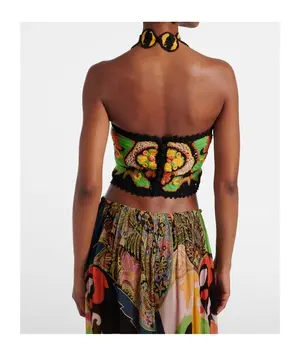 Etro Floral Crochet Cotton Crop Top