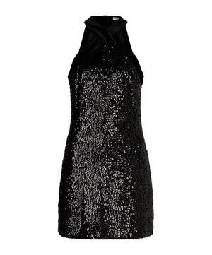Simkhai Isla Sequined Halterneck Minidress - Black