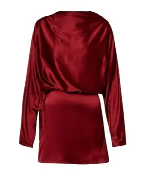 Staud Phoebe Silk-blend Satin Minidress - Red