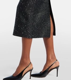 Carolina Herrera Sequined Tweed Pencil Skirt - Black