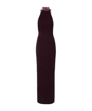 Attico Embellished Satin Gown - Black
