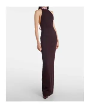 Attico Embellished Satin Gown