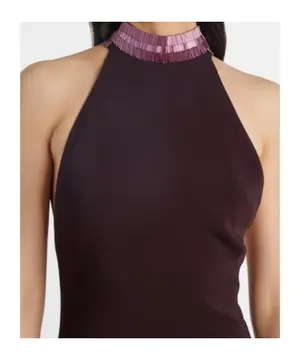 Attico Embellished Satin Gown