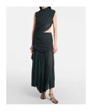 Proenza Schouler Irma Draped Cutout Jersey Midi Dress