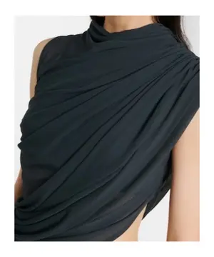 Proenza Schouler Irma Draped Cutout Jersey Midi Dress