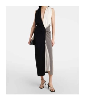 Proenza Schouler Elsa Draped Crêpe Midi Dress - Black