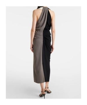 Proenza Schouler Elsa Draped Crêpe Midi Dress - Black