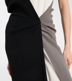 Proenza Schouler Elsa Draped Crêpe Midi Dress - Black