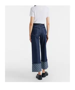 Tory Burch Monogram Wide-leg Jeans