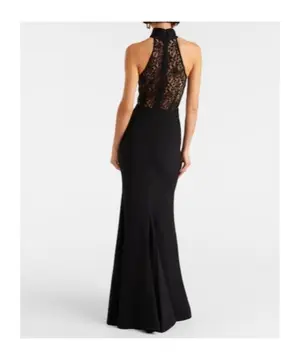 Rebecca Vallance Dixie Draped Halterneck Lace Gown