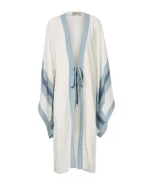 ADRIANA DEGREAS Bold Stripes Kaftan - White