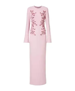 Rebecca Vallance Lulee Embellished Floral Gown - Pink