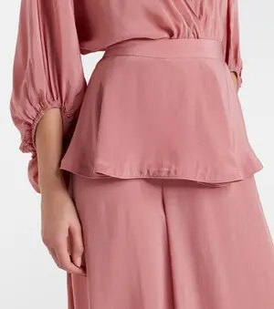 ADRIANA DEGREAS Solid Peplum Balloon Pants