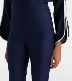 ADRIANA DEGREAS Linen-blend Capri Pants