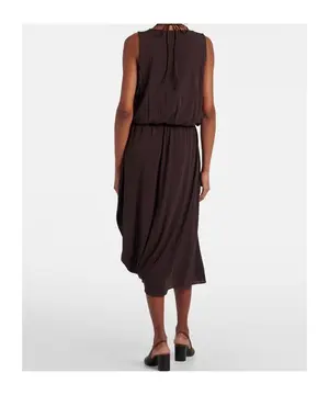 LEMAIRE Draped Midi Dress - Wine Red