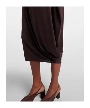 LEMAIRE Draped Midi Dress - Wine Red