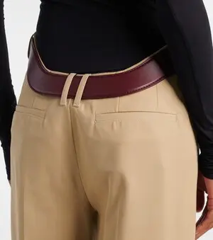 JEAN PAUL GAULTIER Cotton Wide-leg Pants With Cutout Detail - Nude