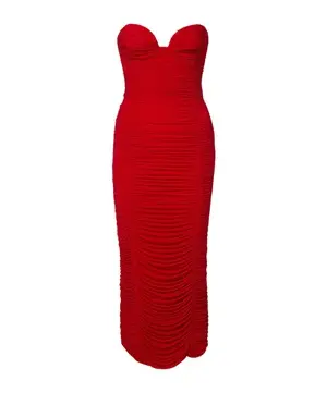 Magda Butrym Pleated Dress - Red