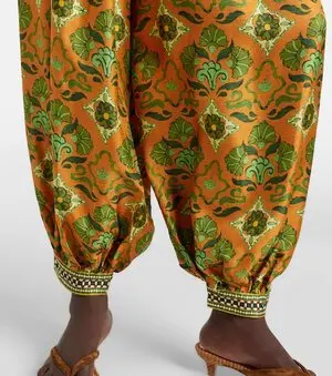 ALEMAIS Cece Floral Silk Tapered Pants