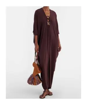 ADRIANA DEGREAS Ring-detail Draped Kaftan