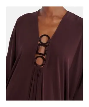 ADRIANA DEGREAS Ring-detail Draped Kaftan