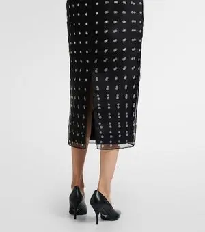 EMILIA WICKSTEAD Polka-dot Silk Taffeta Pencil Skirt