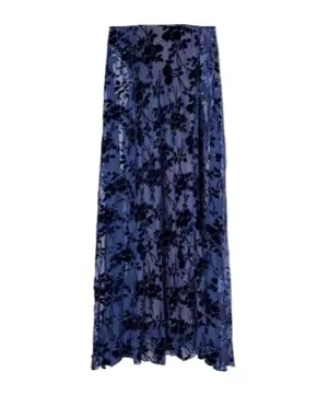 RODARTE Caped Off-shoulder Jacquard Maxi Dress - Blue