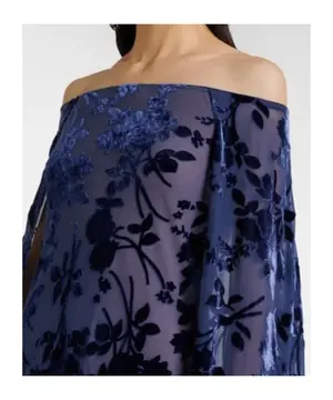 RODARTE Off-shoulder Floral Jacquard Cape Maxi Dress